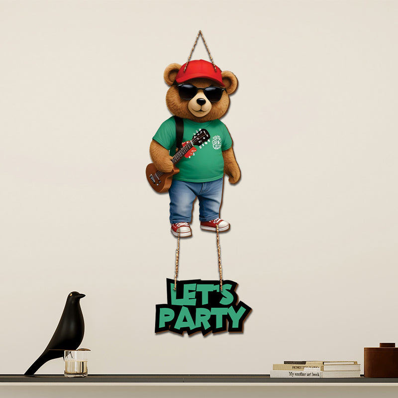Buy The Party Bear Wood Wall Hanging Online in India | Vaaree