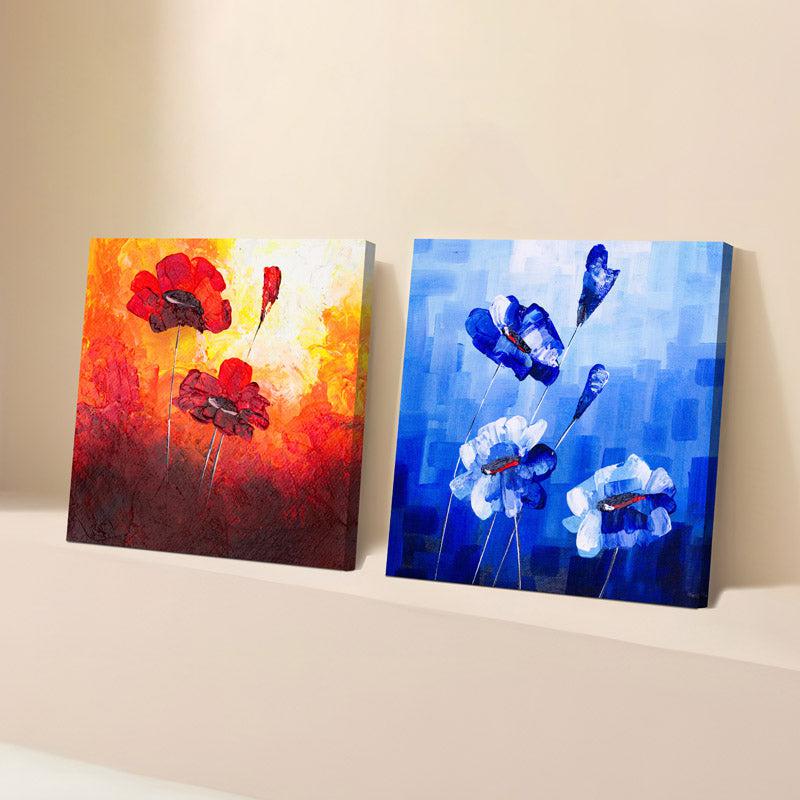 Buy Fiery Blue Floral Wall Art Online in India | Vaaree