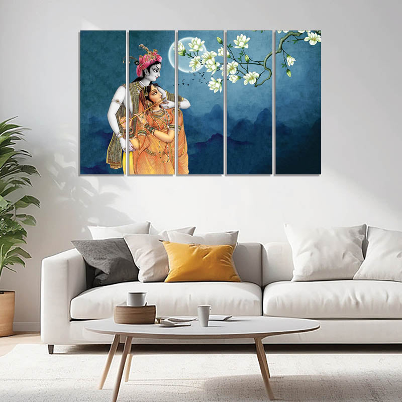 Buy Krishna Radha Chand Wall Painting - Set Of Five Online in India ...