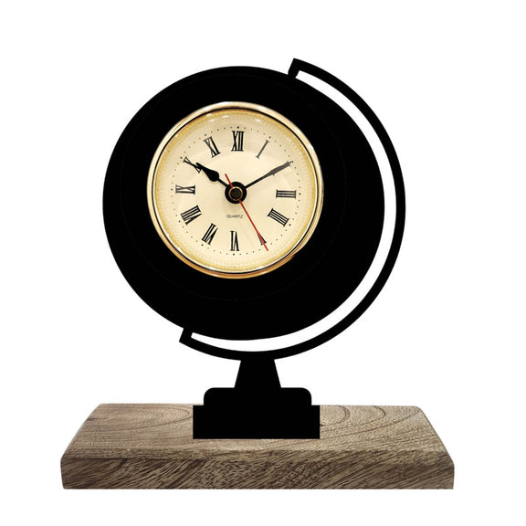 Buy Time Sphere Iron & Mango Wood Table Clock Online in India | Vaaree