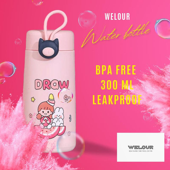 Buy Drow Rainbow Kids Water Bottle (300 ML) - Pink Online in India | Vaaree