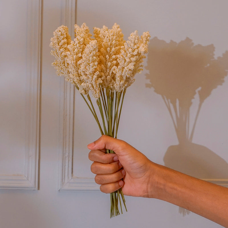 Buy Faux White Millet Flower Stick (12 CM) - Set Of Three Online in ...