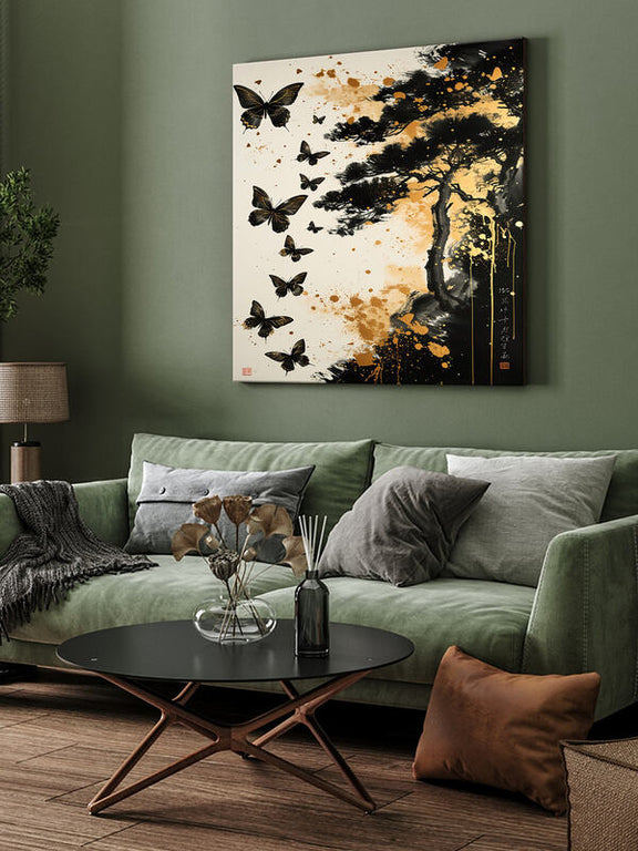 Buy Silhouette Butterflies Wall Painting Online in India | Vaaree