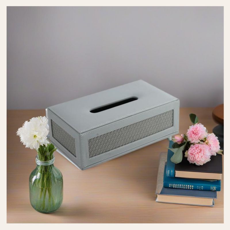 Buy Arbo Vegan Leather Tissue Box - Grey Online in India | Vaaree