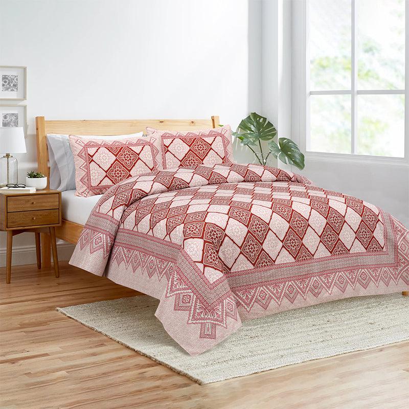 Buy Shadh Geomatric Bedsheet - Pink Online in India | Vaaree