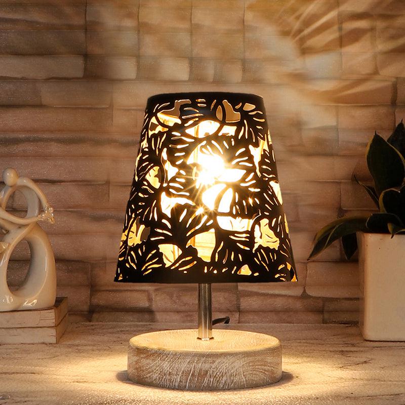 Buy Rexa Flora Etched Table Lamp - Black Online in India | Vaaree