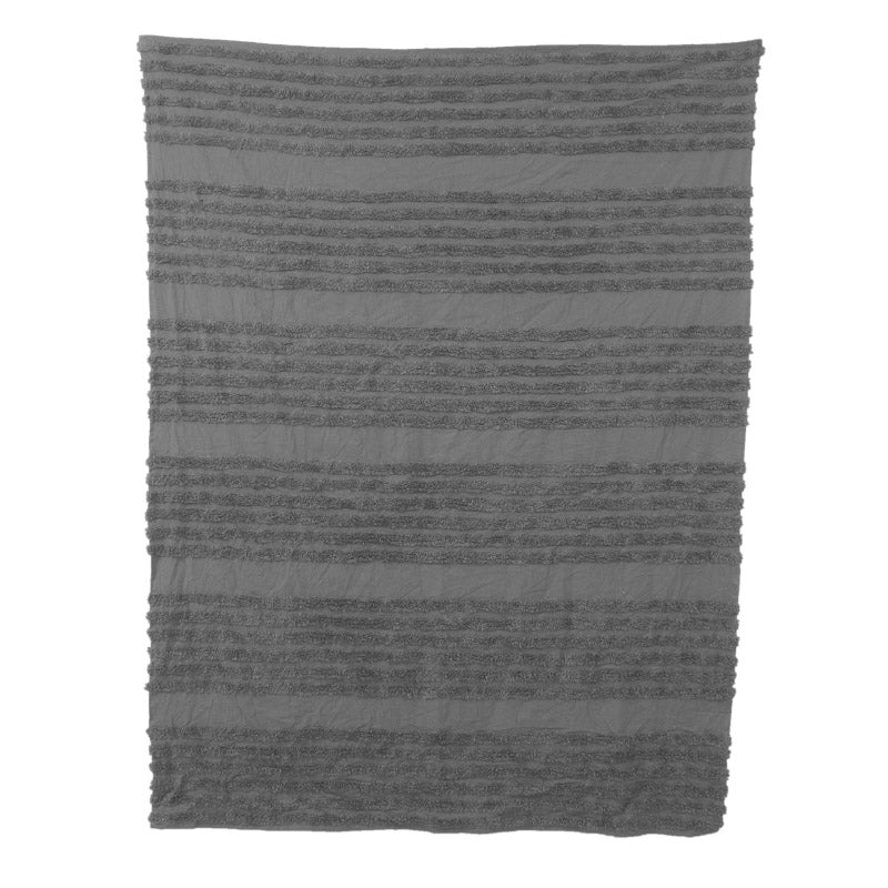 Buy Juniper Stripe Tufted Throw - Dark Grey Online in India | Vaaree