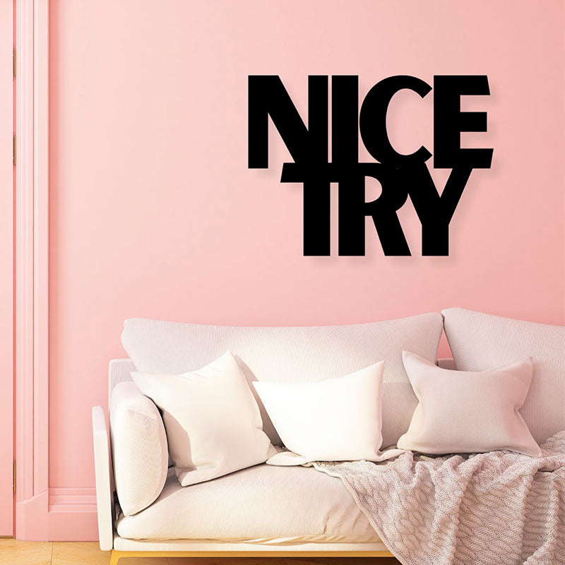 Buy Nice Try Typography Wall Art Online in India | Vaaree