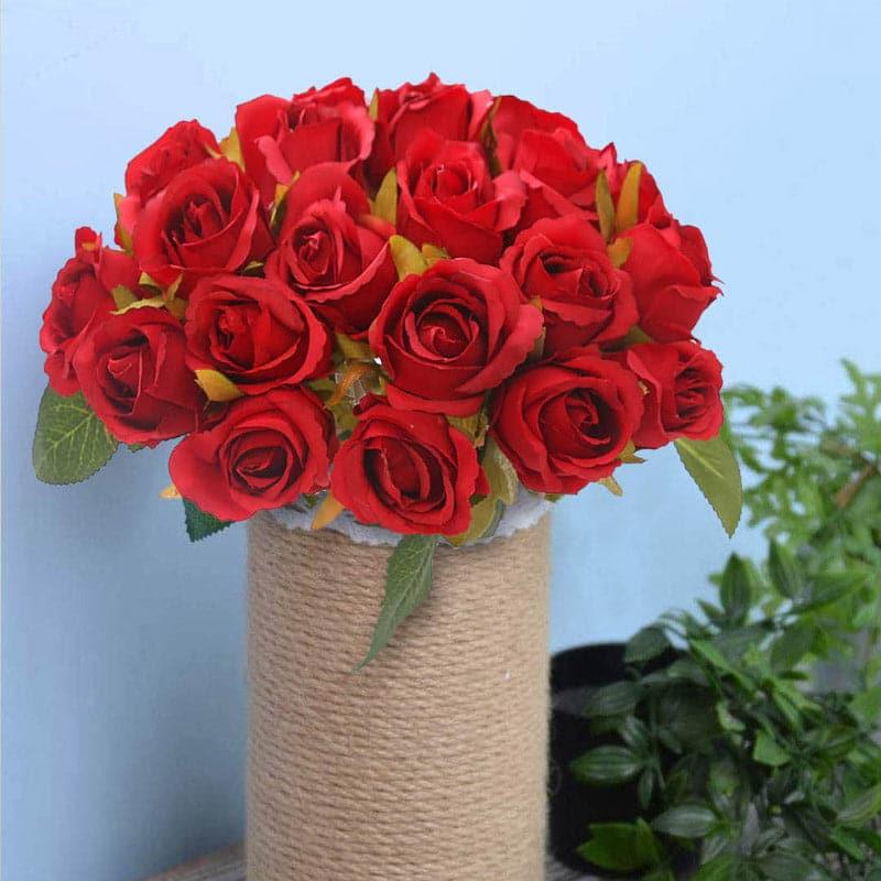 Buy Faux Polyantha Rose Bunch (Red) - Set Of Twelve Online in India ...
