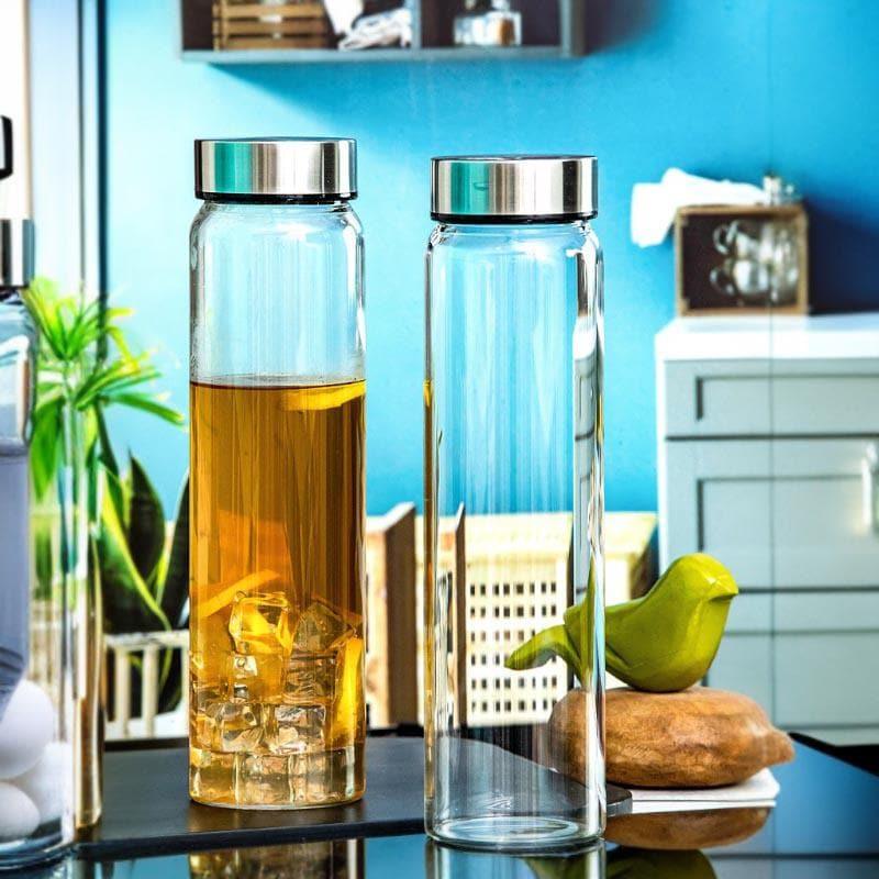 Buy Glisten Borosilicate Bottle (Silver) - Set Of Two Online in India ...