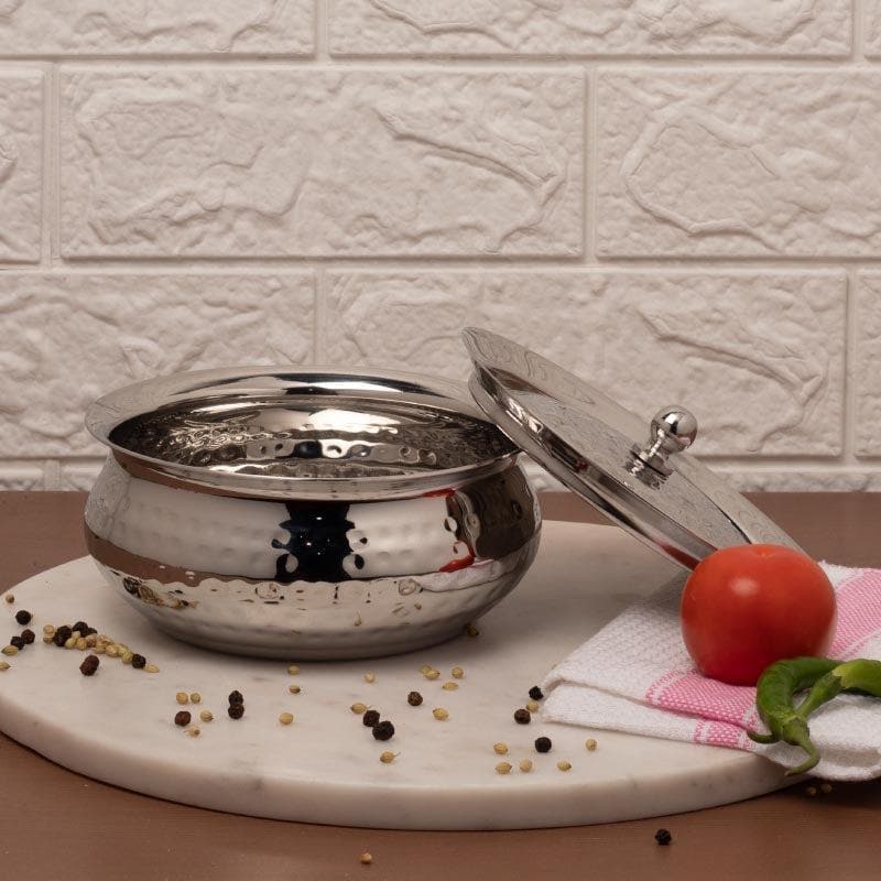Buy Vintage Charm Hammered Serving Pot With Lid - 350 ML Online in ...