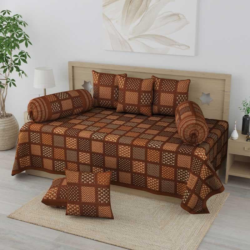 Buy Saujanya Ethnic Printed Diwan Set - Brown Online in India | Vaaree