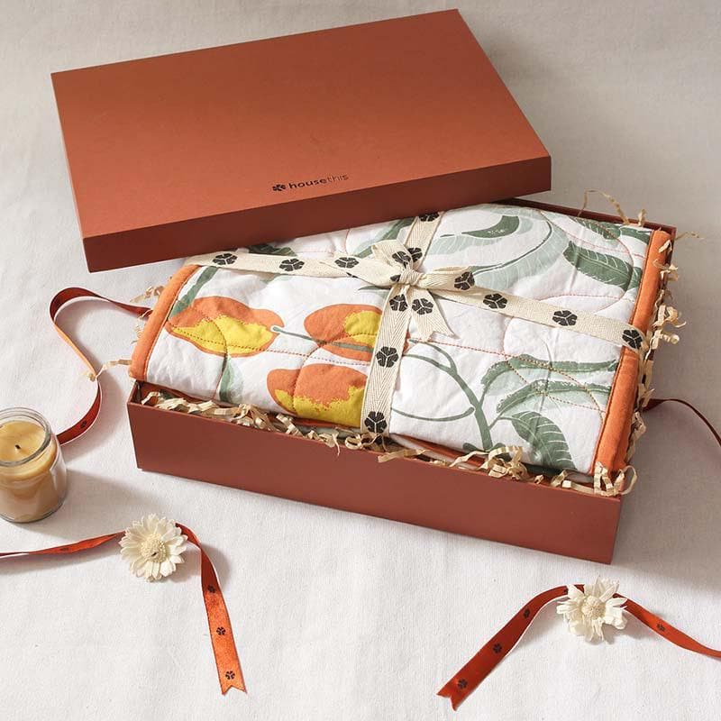 Buy Mango Season Table Runner Gift Box (Rust) - Set Of Two Online in ...