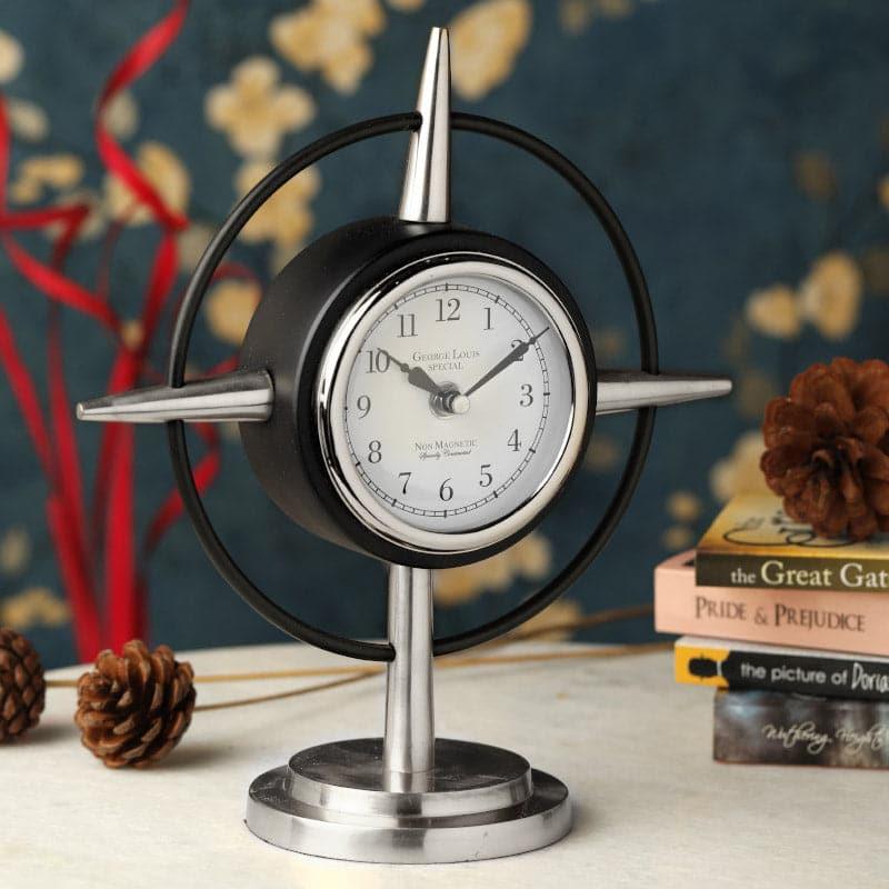 Buy Compass Clue Table Clock - Silver Online in India | Vaaree