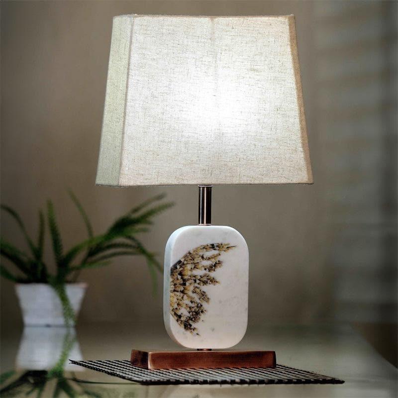 Buy Winged Marble & Copper Base Table Lamp - Beige Online in India | Vaaree