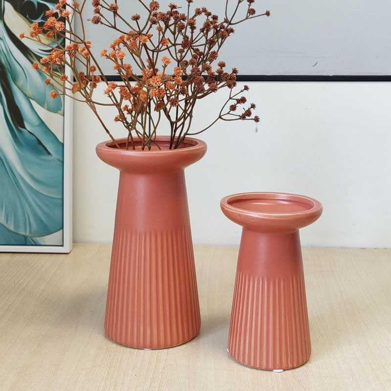 Buy Funky Form Vase - Rust - Set Of Two Online in India | Vaaree