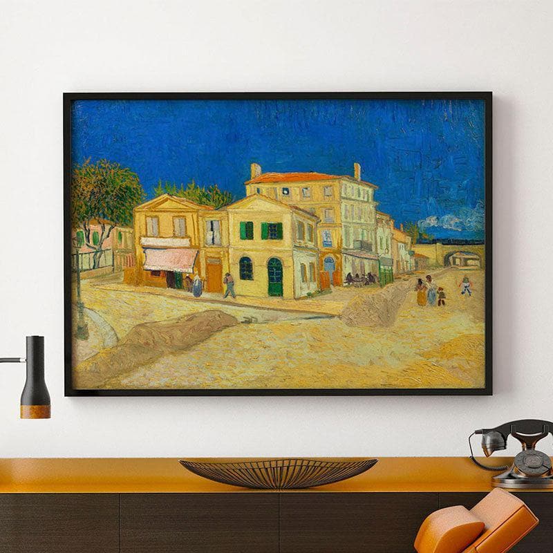 Buy The Yellow House Canvas Painting By Vincent Van Gogh - Black Frame ...