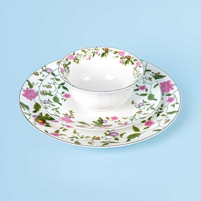 Buy Monsoon Lily Dinner Set - Eighteen Piece Set Online in India | Vaaree