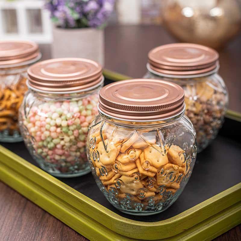 Buy Matka Storage Jar with Metal Lid (750 ml each)- Set of Four Online ...