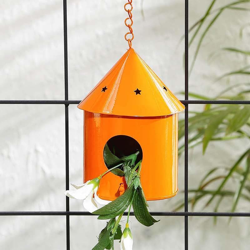 Buy Peek-A-Boo Birdhouse Hanging Planter- Orange Online in India | Vaaree
