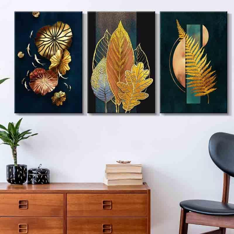 Buy Midas Touch Wall Art - Set Of Three Online in India | Vaaree